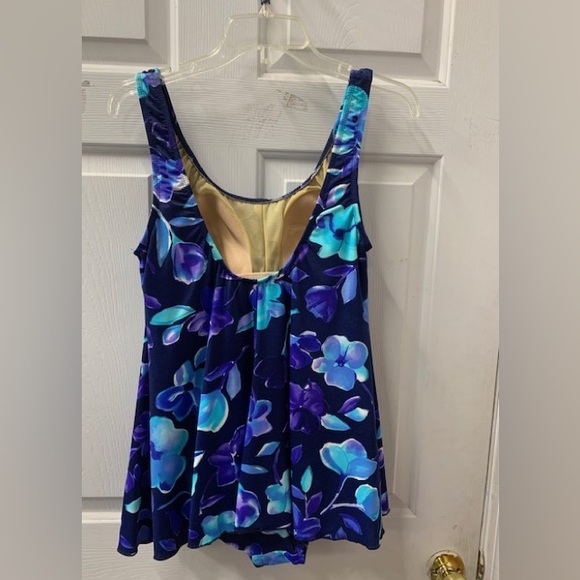 Ceeb | Swim | Swimdress Swimsuit Tunic 769 Navy Aqua Purple | Poshmark